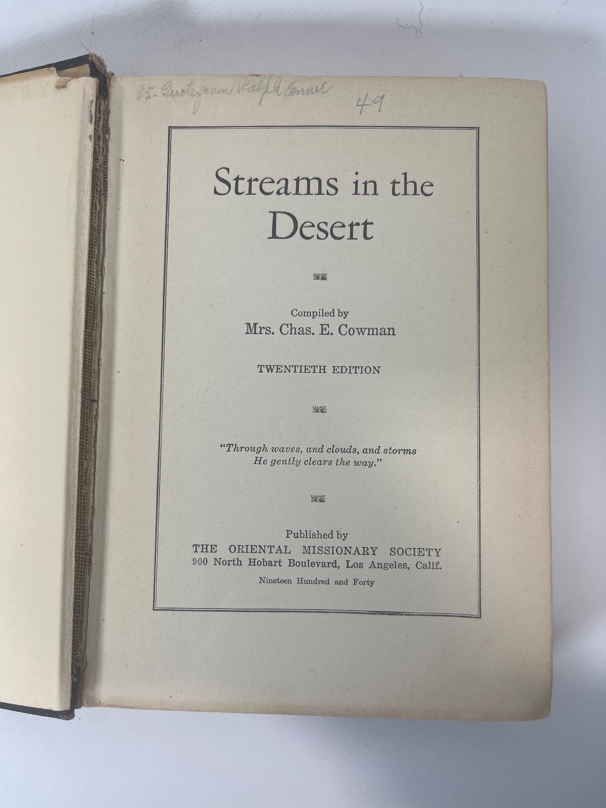 Streams in the Desert [Hardcover] Mrs. Chas. E. Cowman - Vintage Book ...